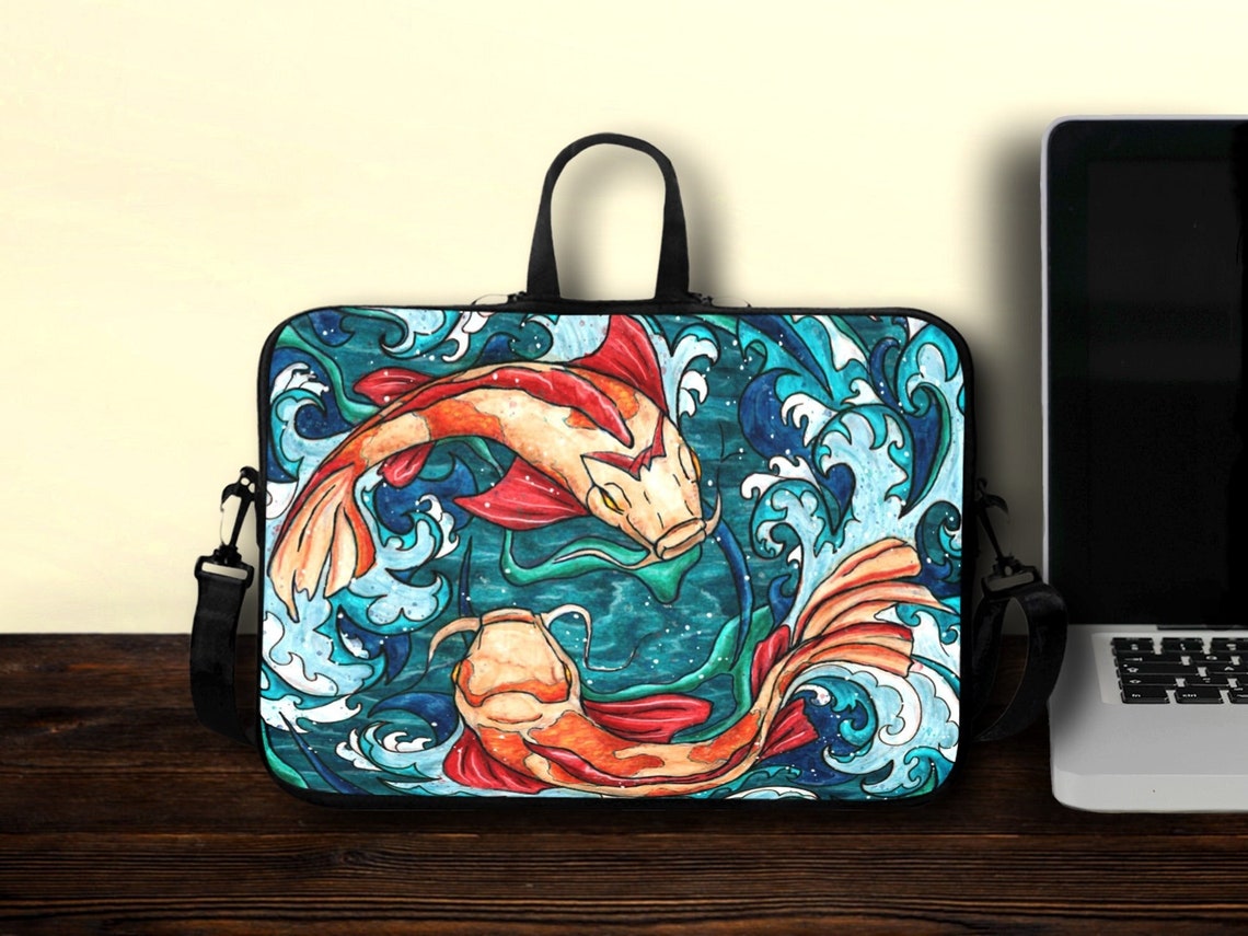 Japanese Koi Fish Laptop Bag From 10 to 17 Inch Laptop Bag - Etsy