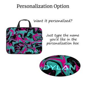 Techno Colors Computer Bag With Handles, Custom Cyan and Magenta Tablet ...