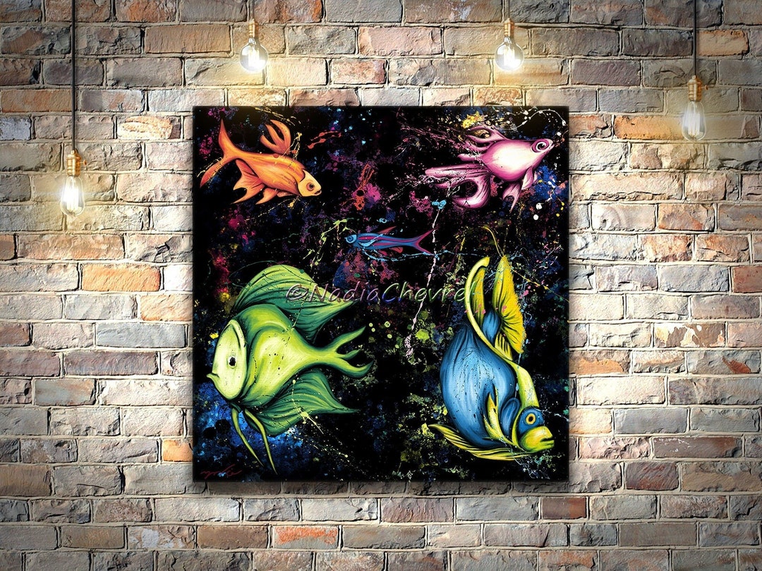 Colorful Fish Wall Art Tropical Fish Pop Art Painting Printed - Etsy
