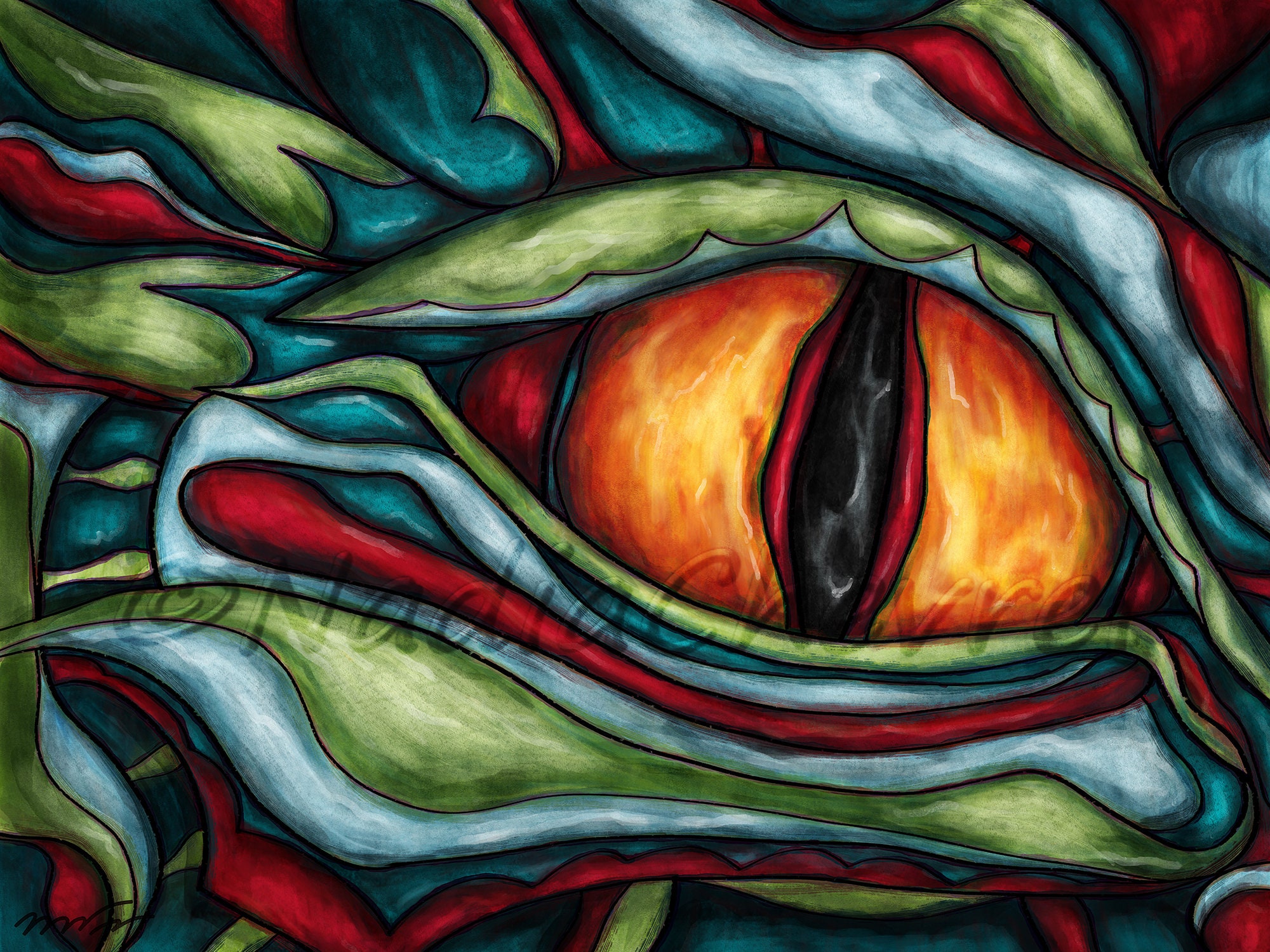 Dragon Eye Painting Fantasy Colorful Dragon Art Printed on - Etsy UK