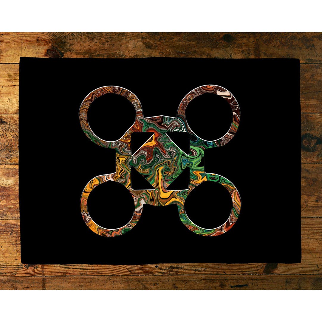 Adinkra Symbol Placemats Set, Sunsum Human Spirit Symbol Printed ...