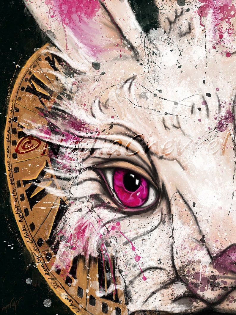 March Hare Alice in Wonderland Painting White Rabbit Pop Art - Etsy