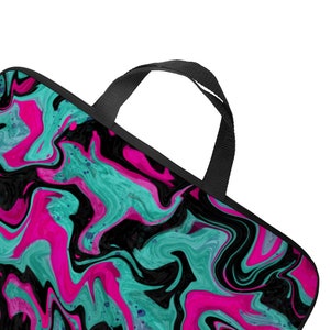 Techno Colors Computer Bag With Handles, Custom Cyan and Magenta Tablet ...