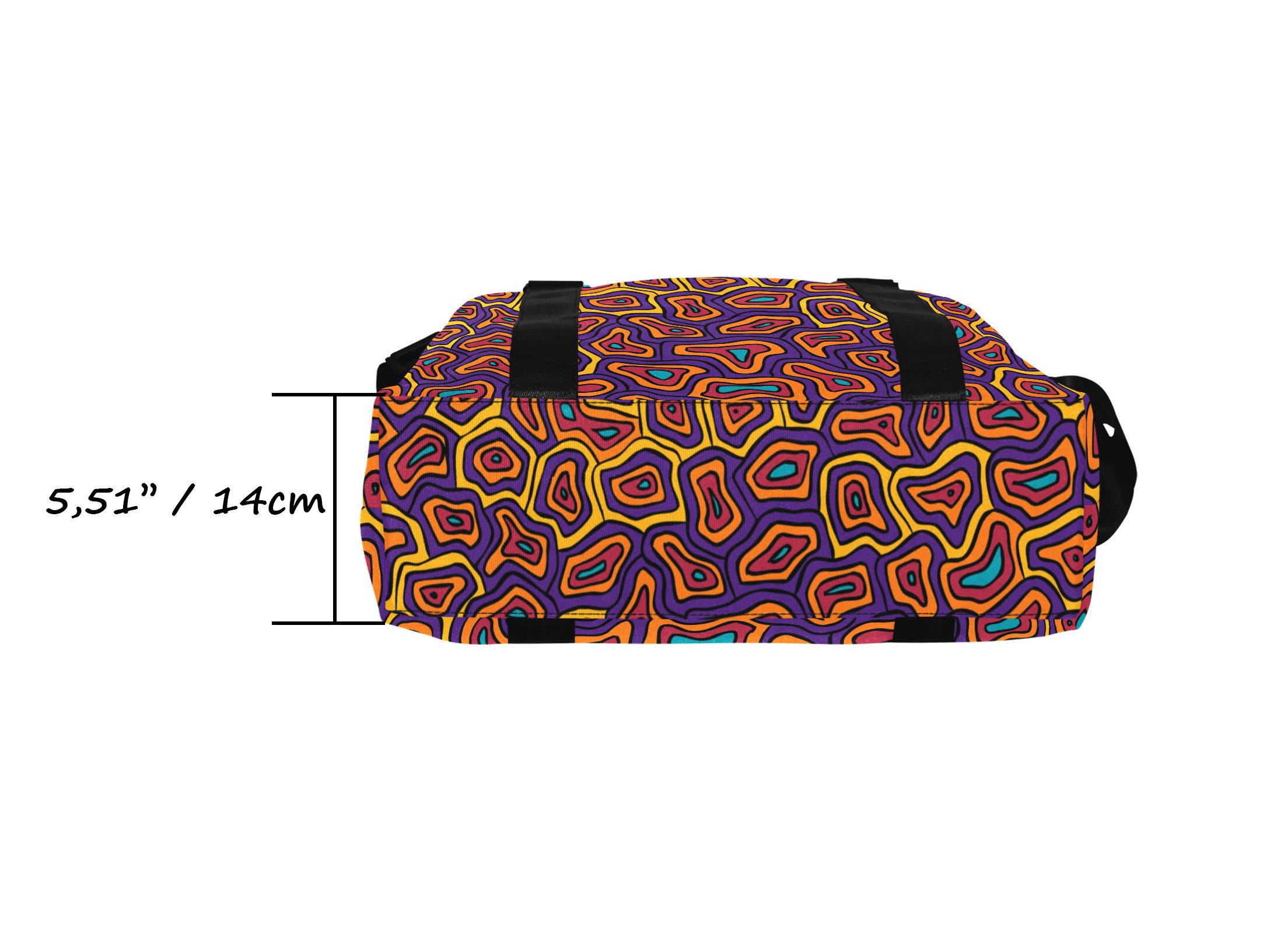 Orange and Purple Shapes Duffle Bag, Groovy Weekender Bag With Strap ...