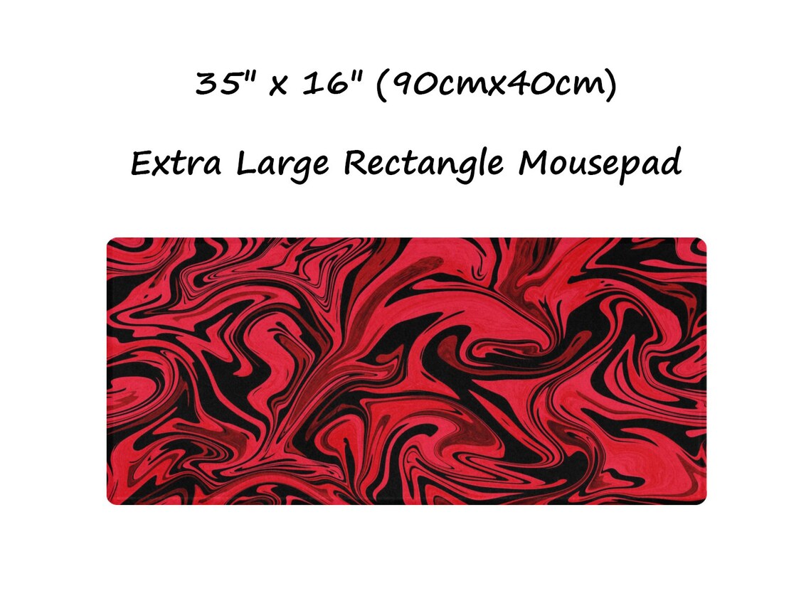 Red and Black Abstract XXL Mousepad Liquid Marble Mouse Pad - Etsy