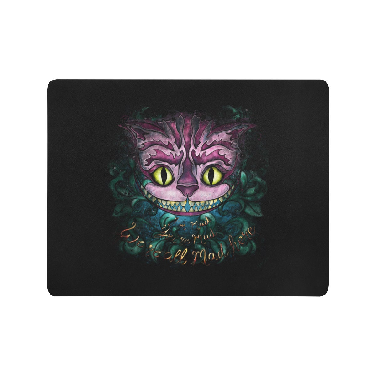 Large Cheshire Cat Computer Desk Mat Alice in Wonderland Art | Etsy