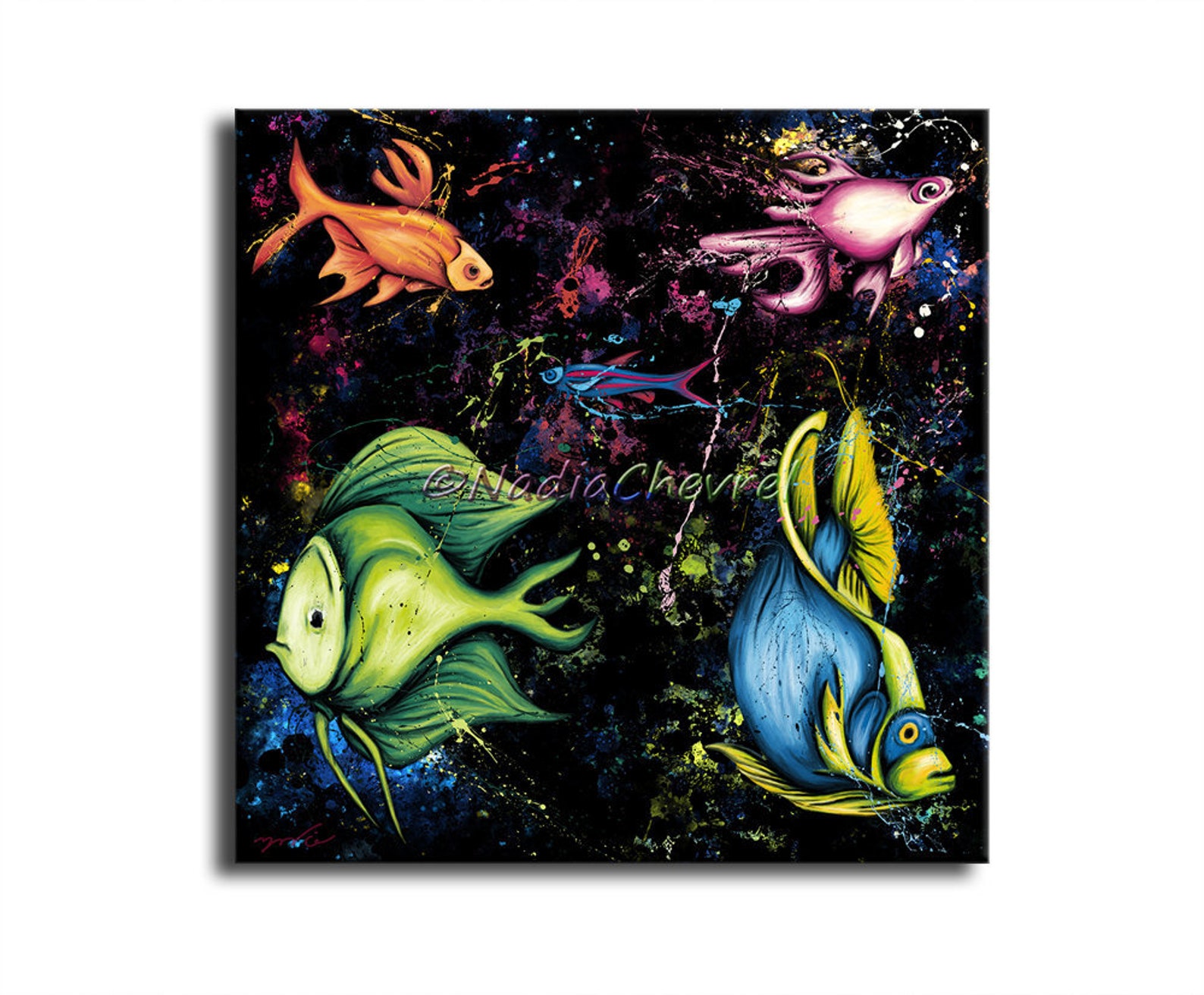 Tableau poissons colorés peinture de poissons tropicaux | Etsy France