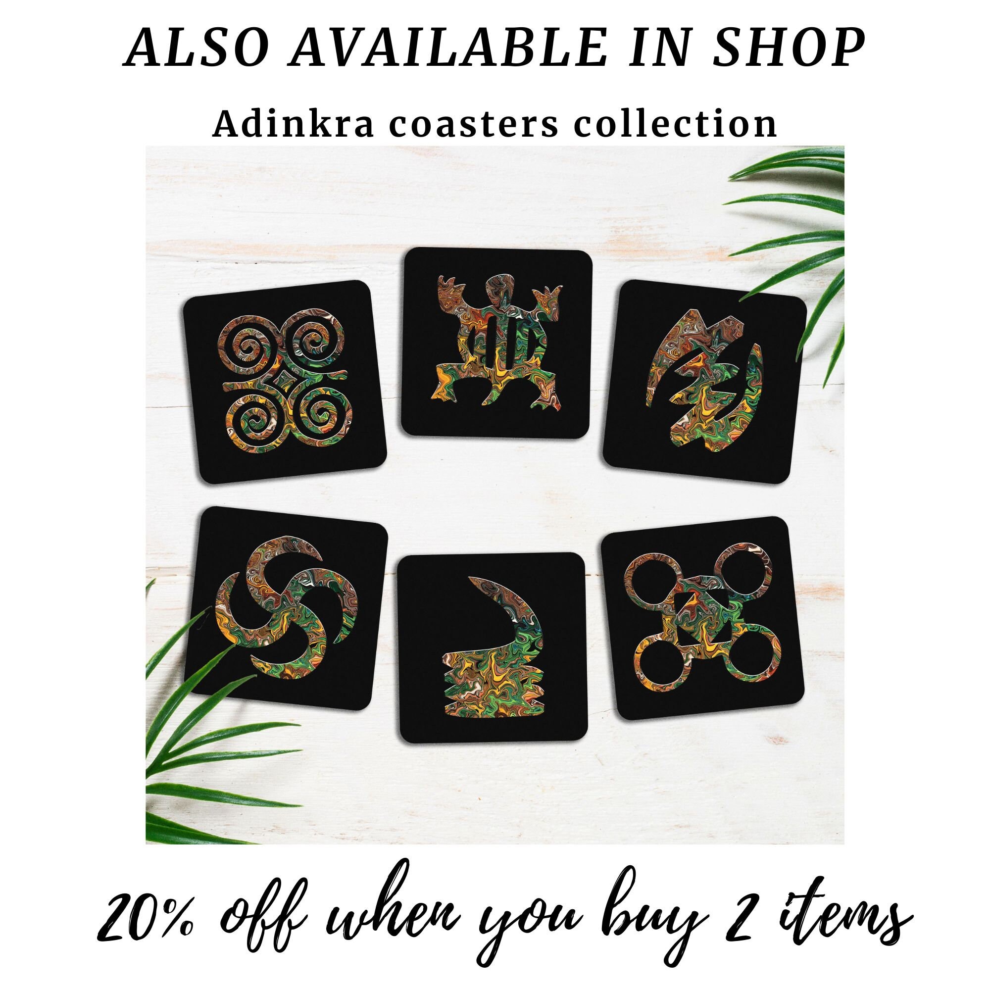 Adinkra Symbol Placemats Set Nkontim Loyalty Symbol Printed - Etsy