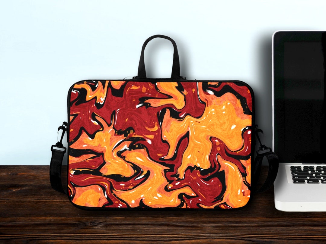 Orange and Black Camo Laptop Bag With Handles and Strap - Etsy