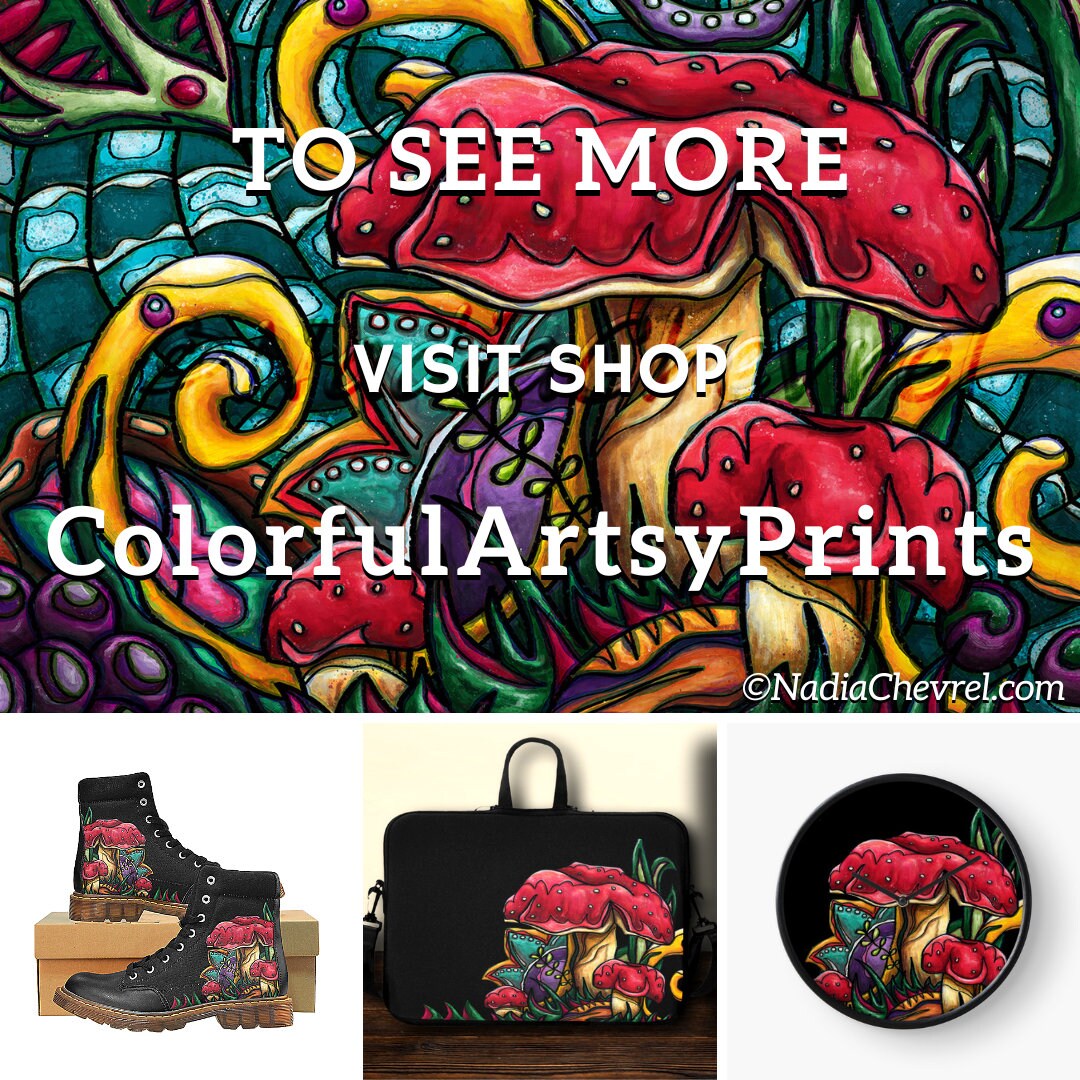 Mushroom Computer Case With Handles and Strap Whimsical - Etsy