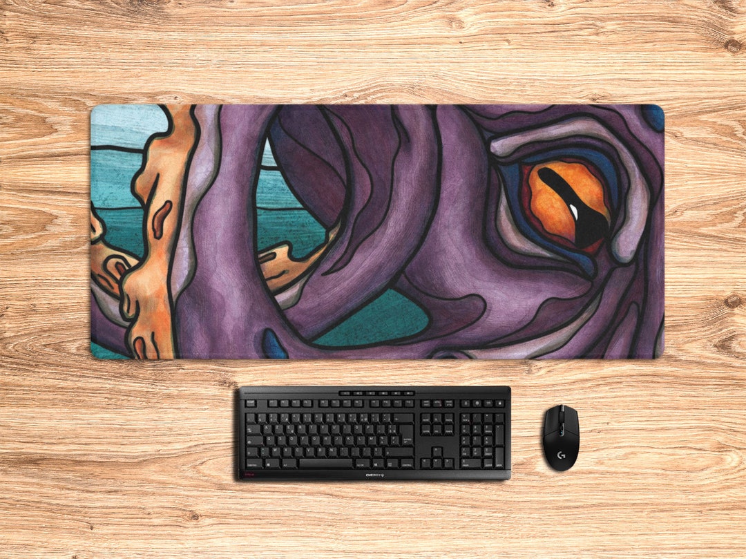 Large Octopus Desk Mat, XXL Mouse Pad With Giant Octopus Print, Rubber ...