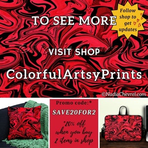 Red and Black Abstract XXL Mousepad, Liquid Marble Mouse Pad for Goth ...