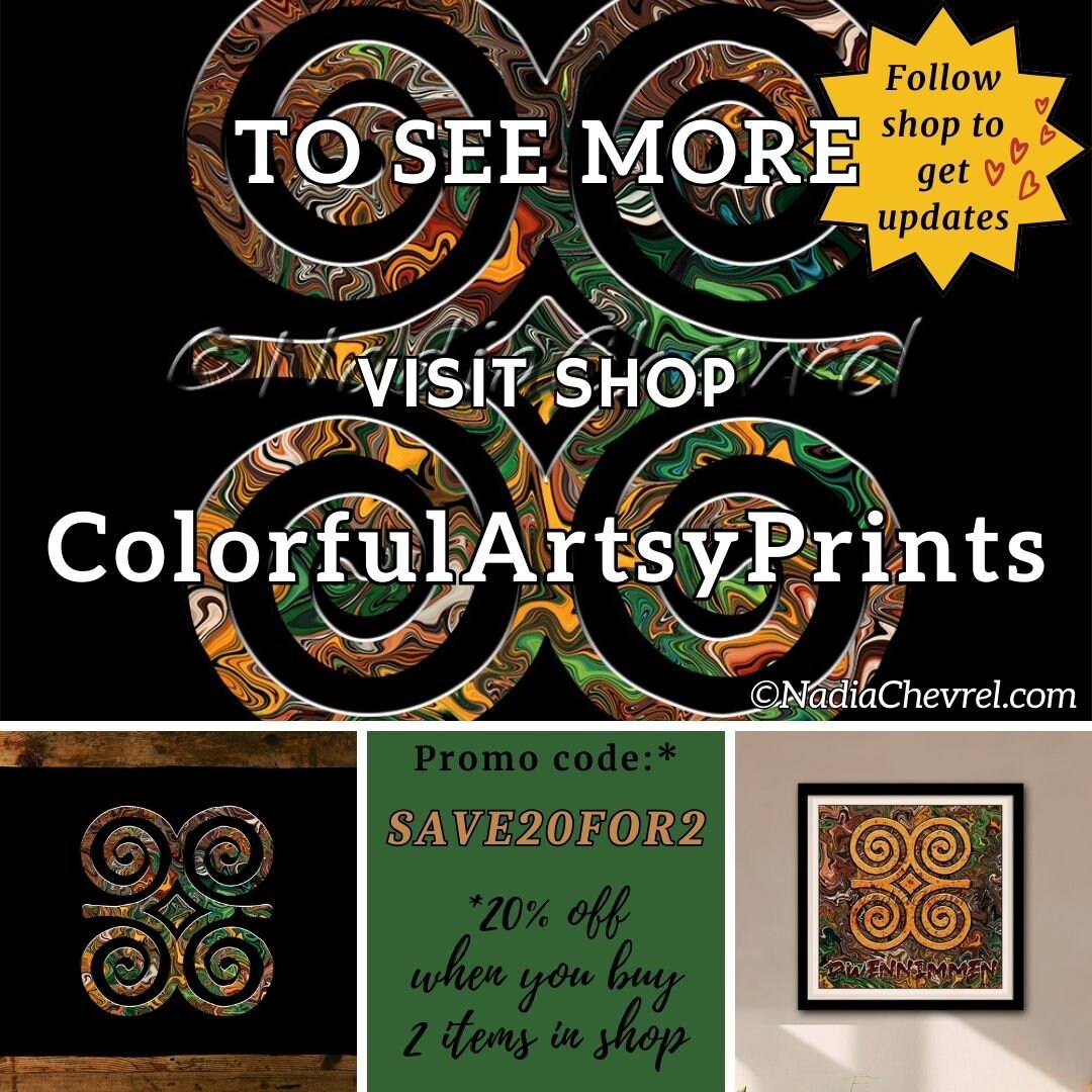 Dwennimmen Adinkra Symbol Print, West African Art, Strength and ...