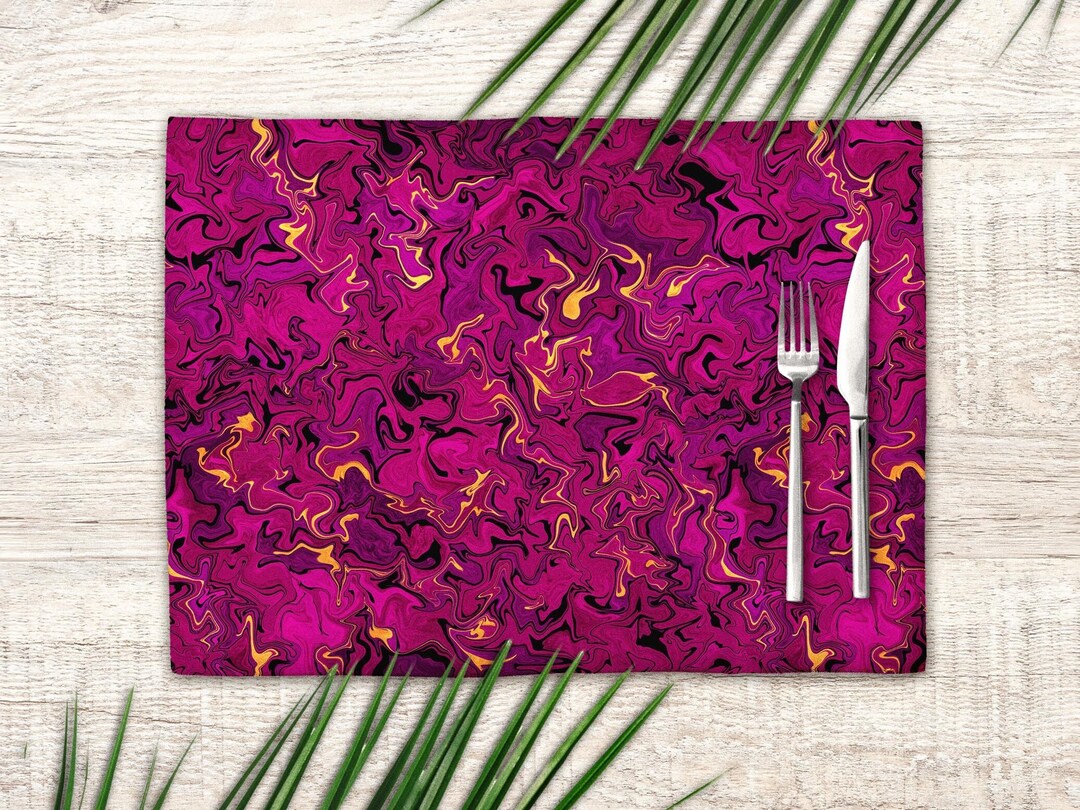 Fuchsia Placemats Set of 6 4 2 or 1, Colorful Abstract Decorative Mat ...