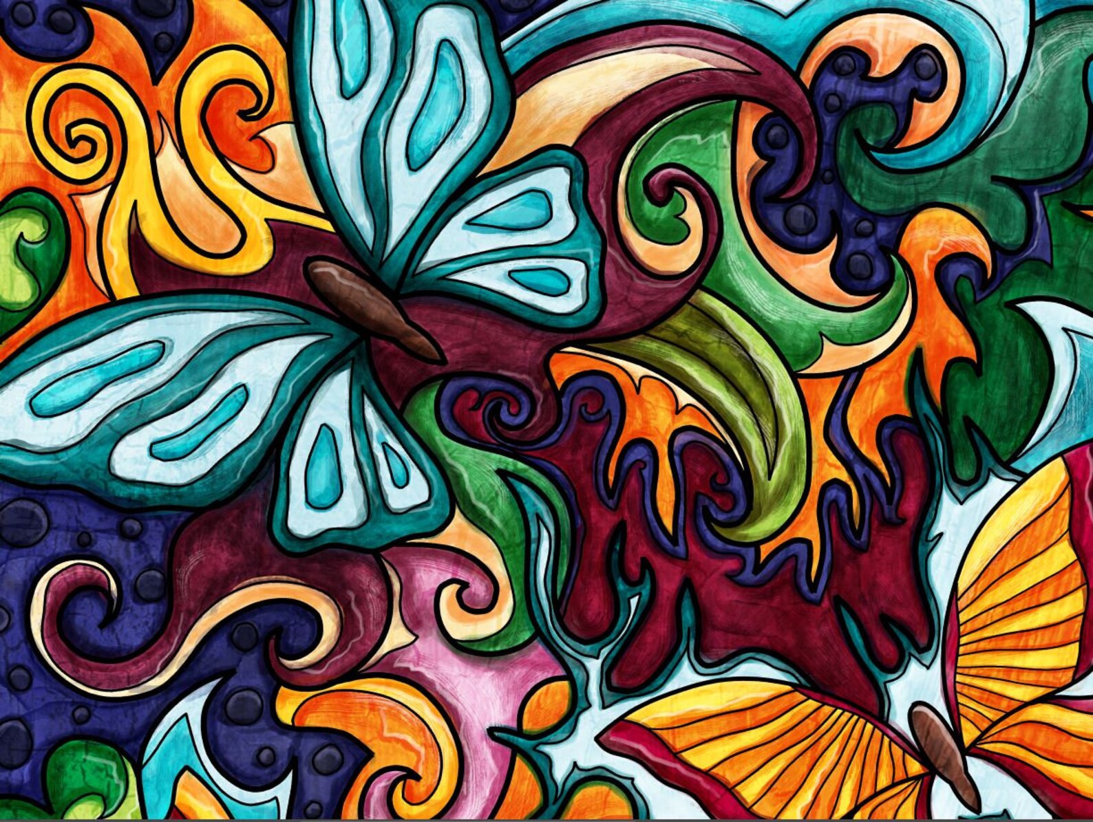 Butterflies Art Wall Clock Artsy Wall Clock for Butterfly - Etsy