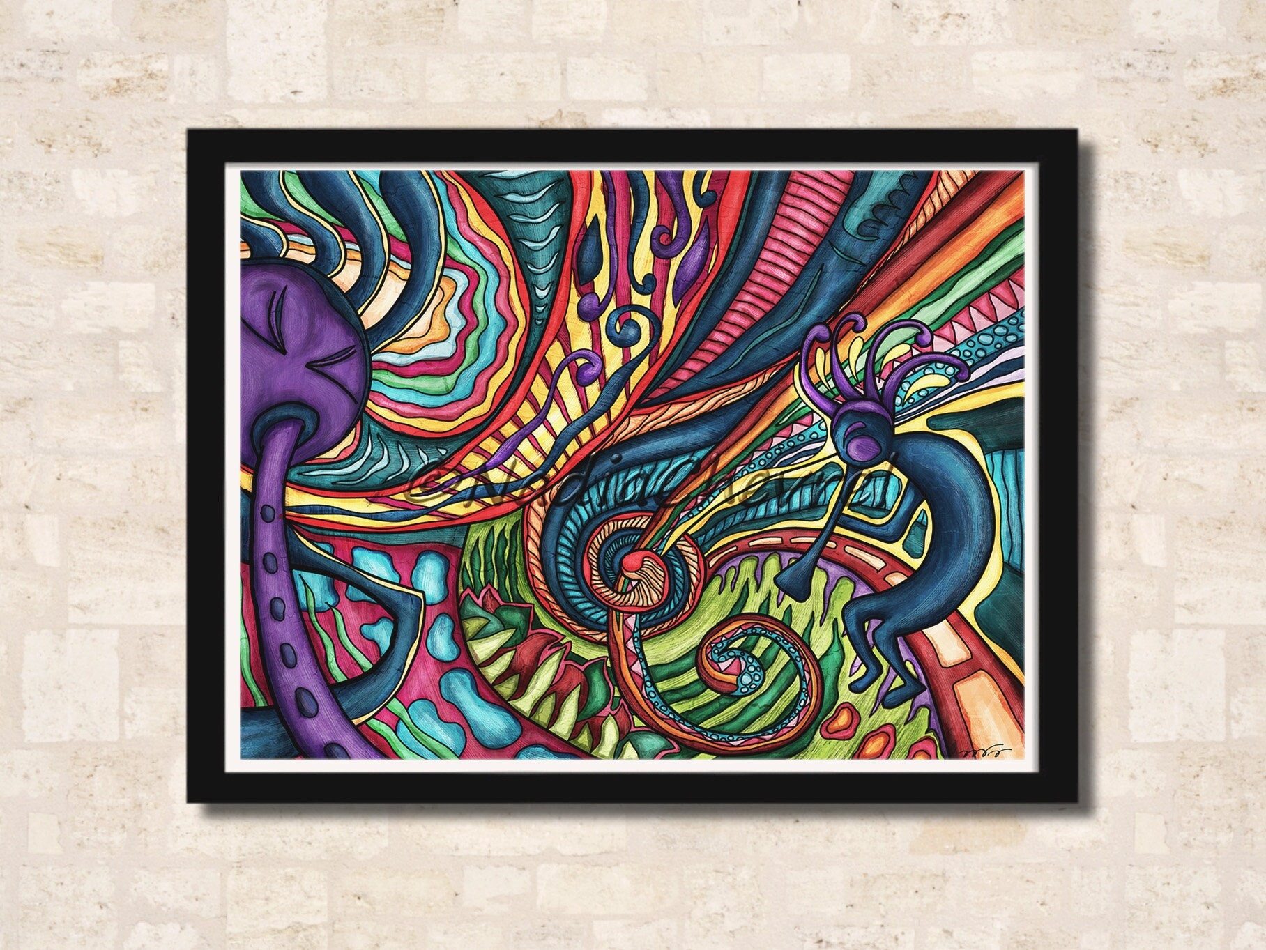 Colorful Kokopelli Wall Art Hopi Native Americans Art Print - Etsy