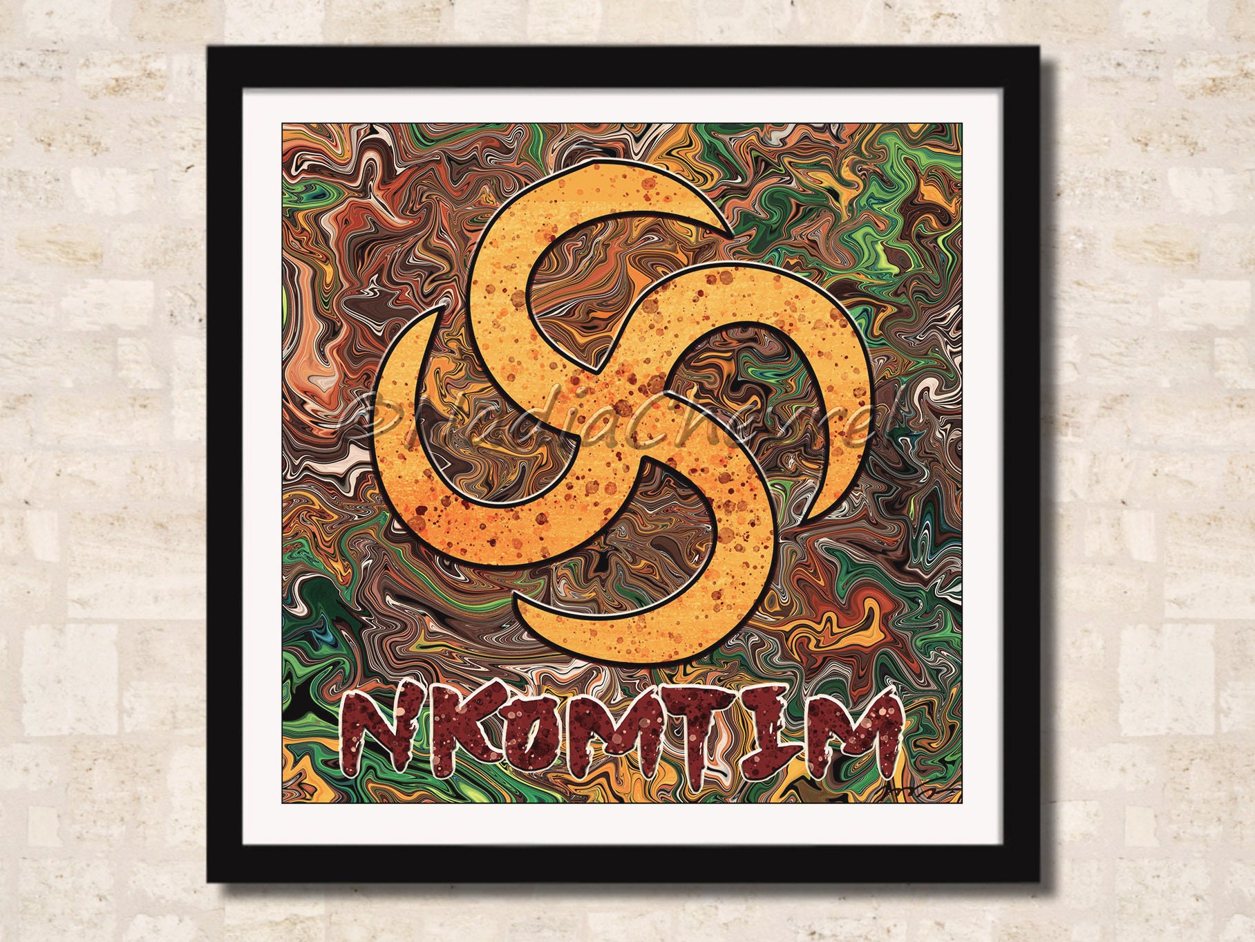 Nkontim Adinkra Wall Art, Ancient West Africa Symbol for Loyalty Art ...