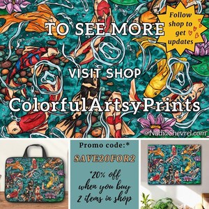Nine Koi Fish Pond Laptop Bag, From 10 to 17 Inch Laptop or Tablet ...