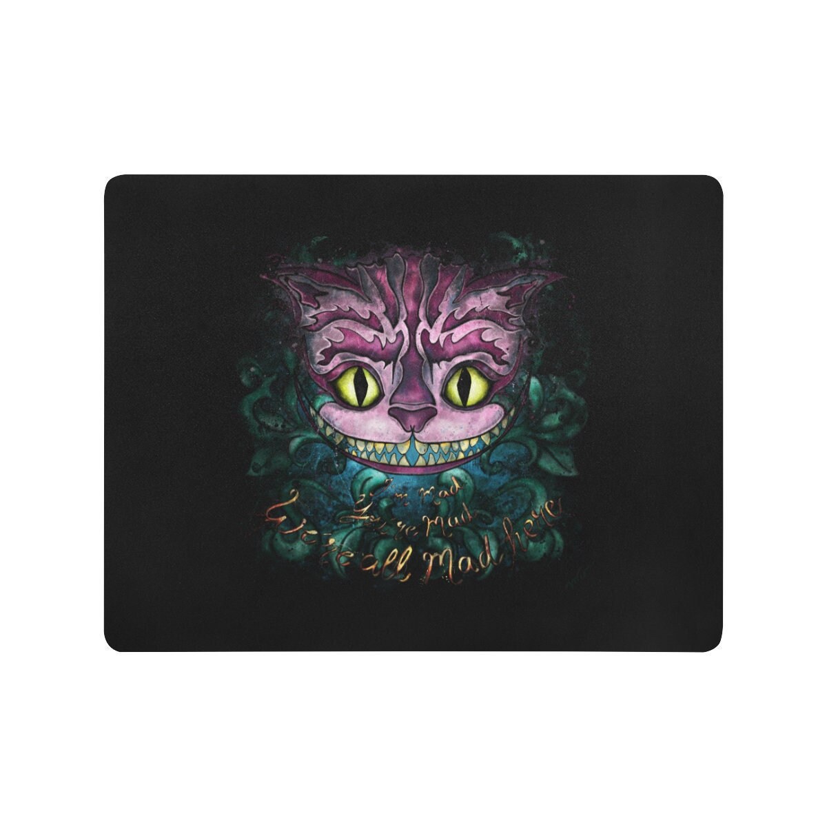 Large Cheshire Cat Computer Desk Mat Alice in Wonderland Art - Etsy