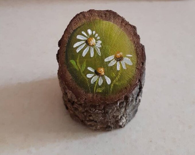 Daisy Miniature Painting, Original Daisy Painting, Daisy Acrylic ...