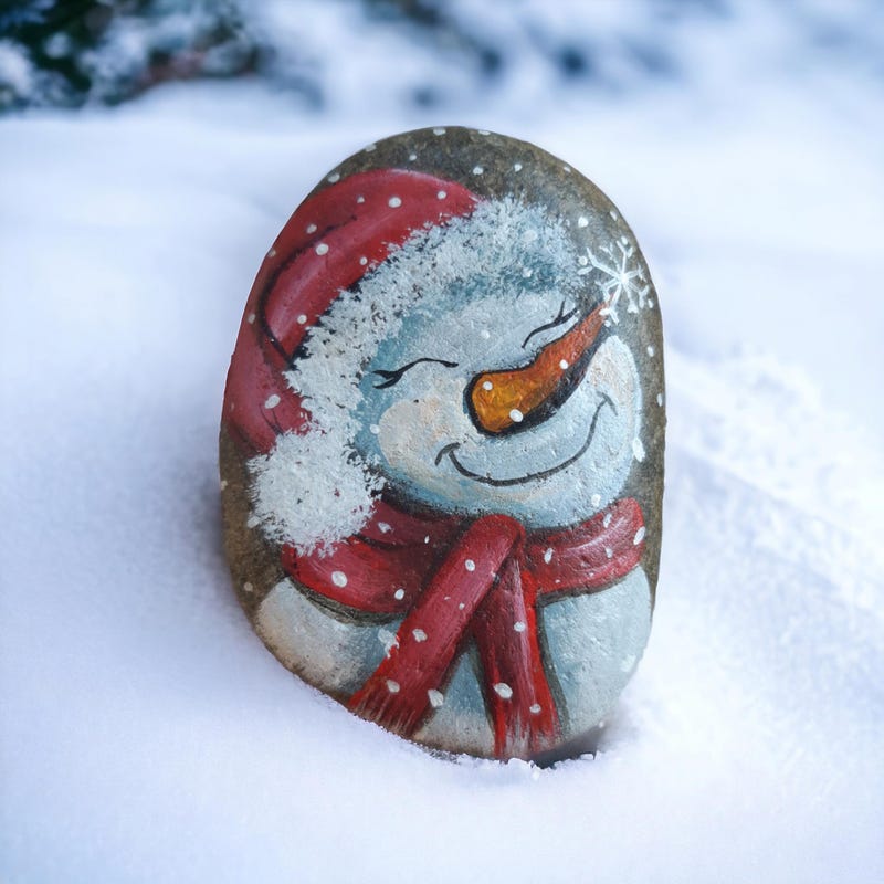 Snowman Rocks - Etsy