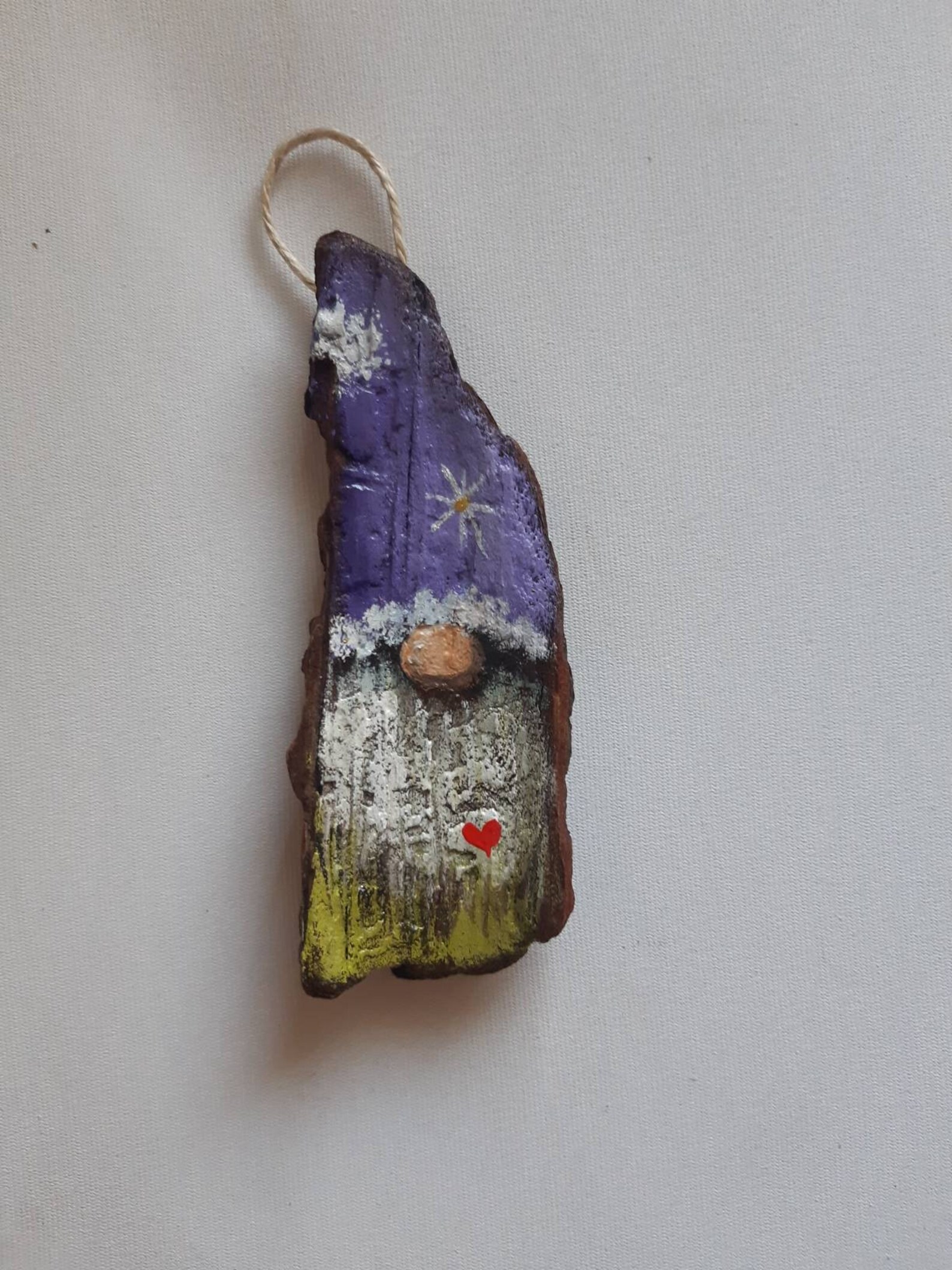 Hand Painted Gnome Ornaments Set of 3, Gnome Collection, Driftwood ...