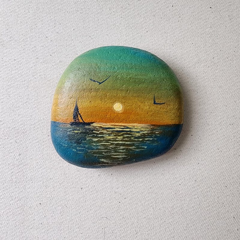 Ocean Painted Rock - Etsy