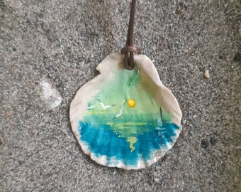 Painted Shell Necklace - Etsy