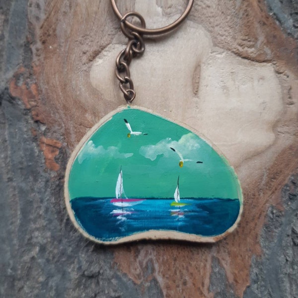 Wooden Painted Keychains - Etsy