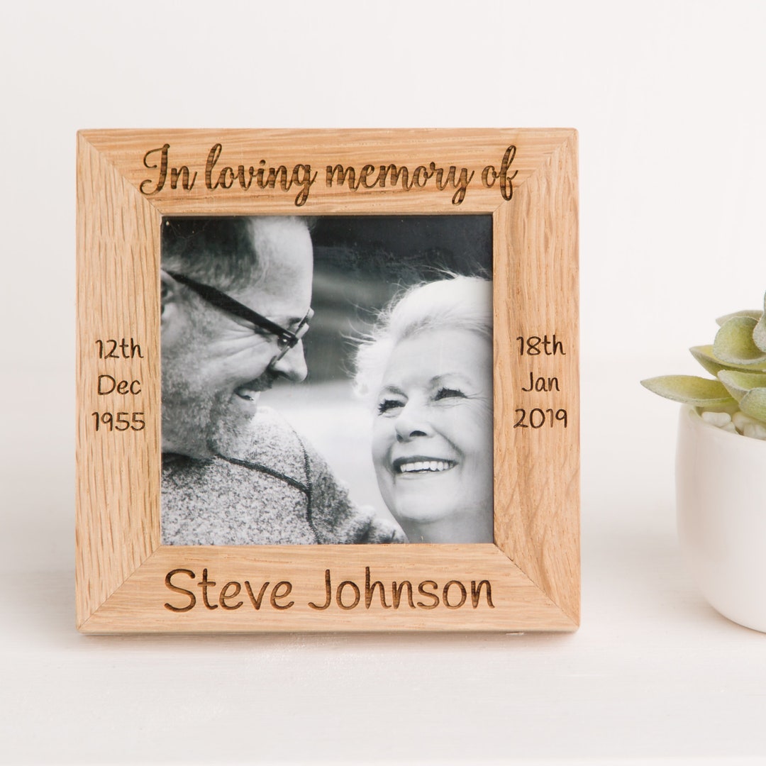 Personalised in Loving Memory Photo Frame Solid Oak Wood - Etsy