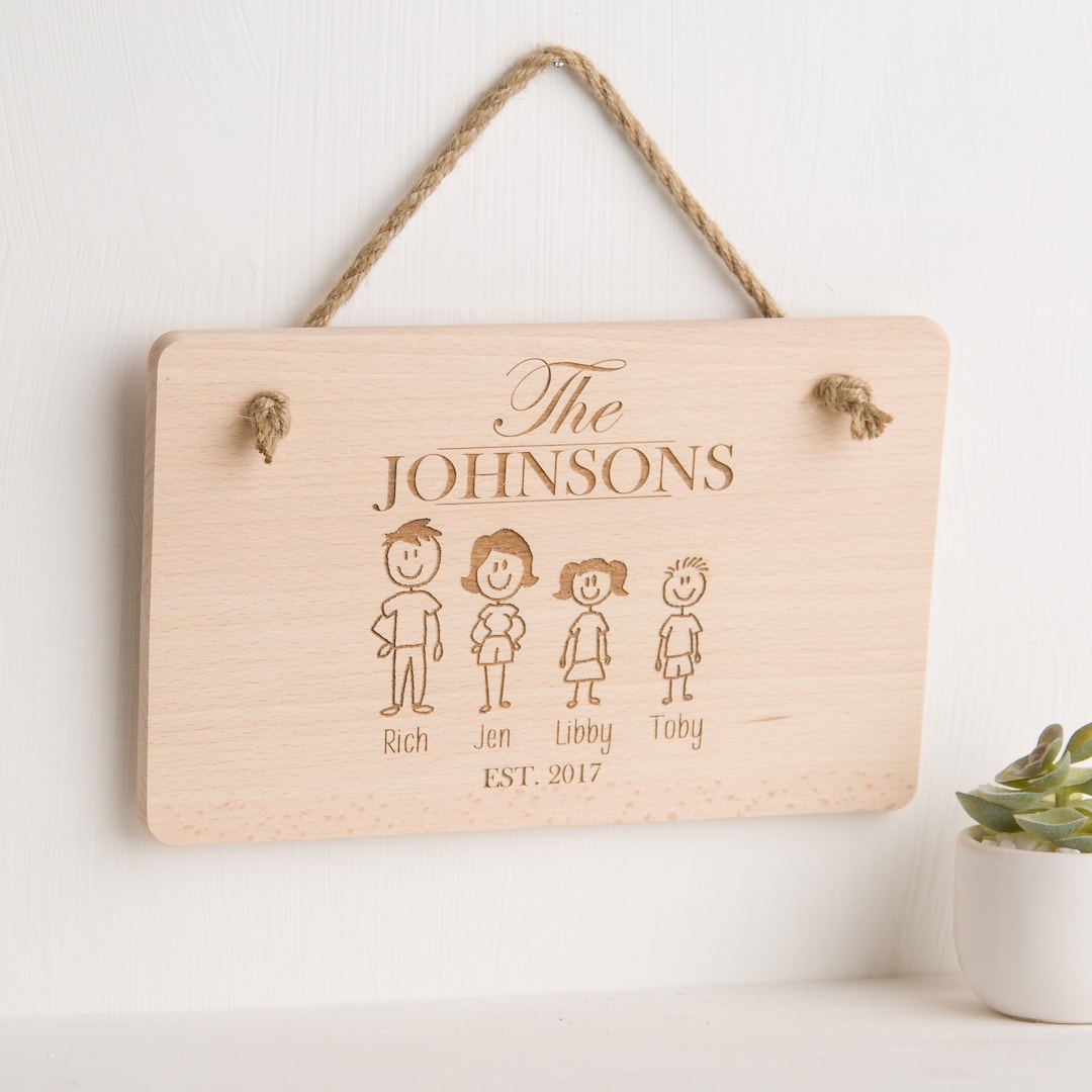 Family Wooden Sign Hanging Door or Wall Sign Christmas Gift - Etsy UK