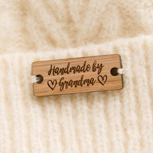 Handmade Oak Wood Clothing Tags, Knitting Crochet Sew on Label (40mm X ...