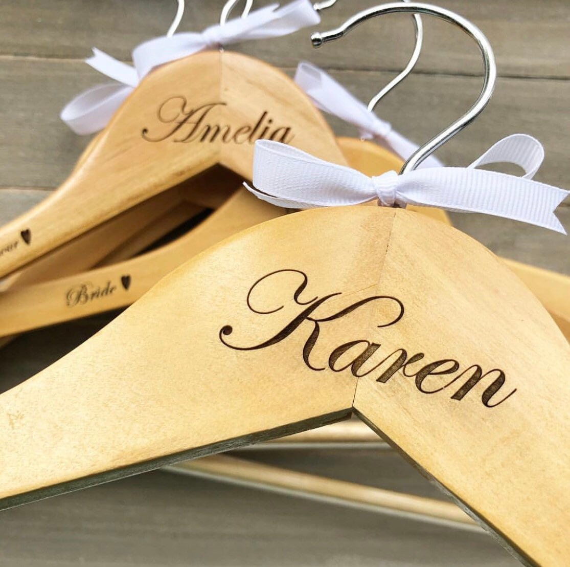 Personalised Wooden Wedding Hanger Add Your Name and Date. | Etsy