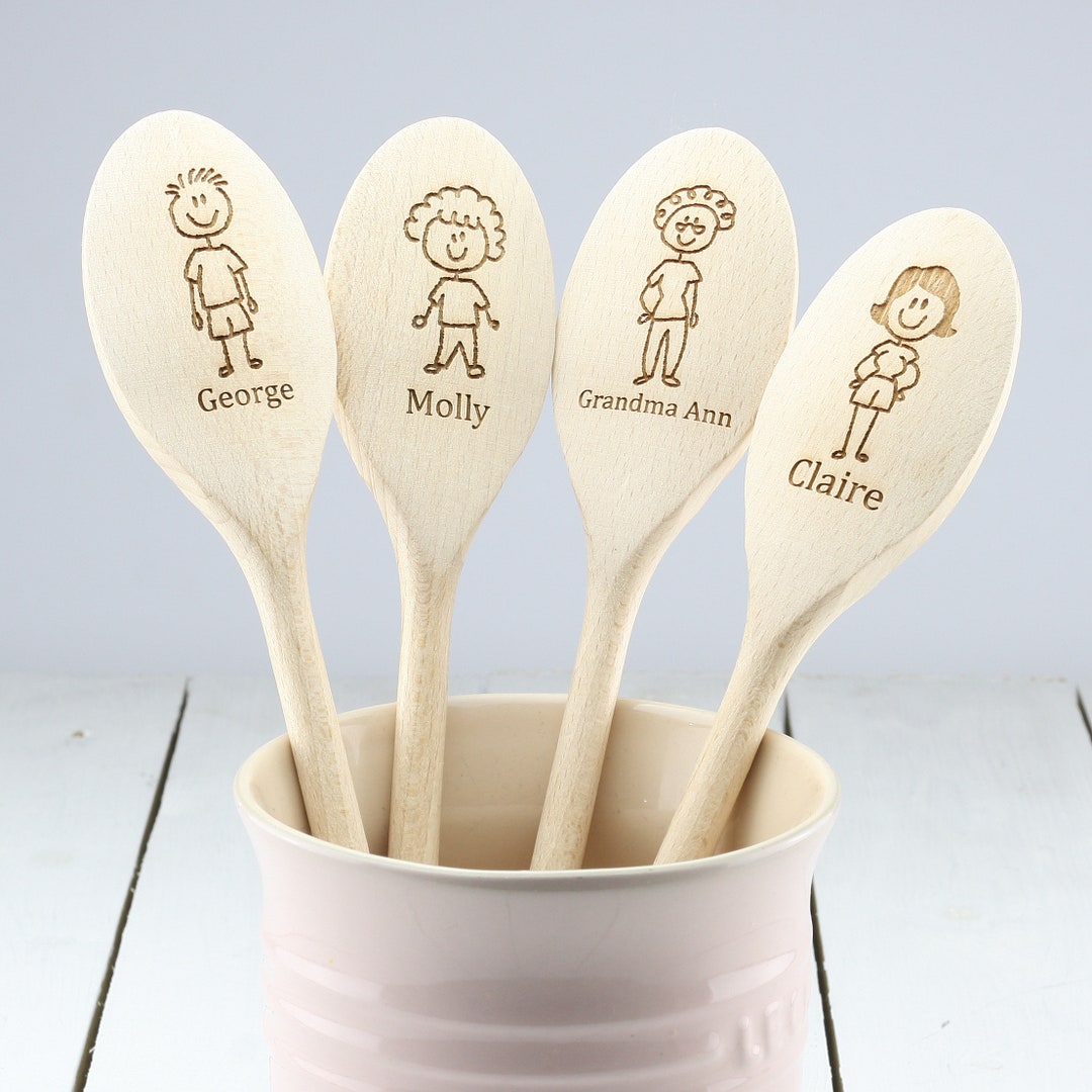 Family Member Personalised Wooden Spoon - Wedding, Fathers Day, Mothers ...