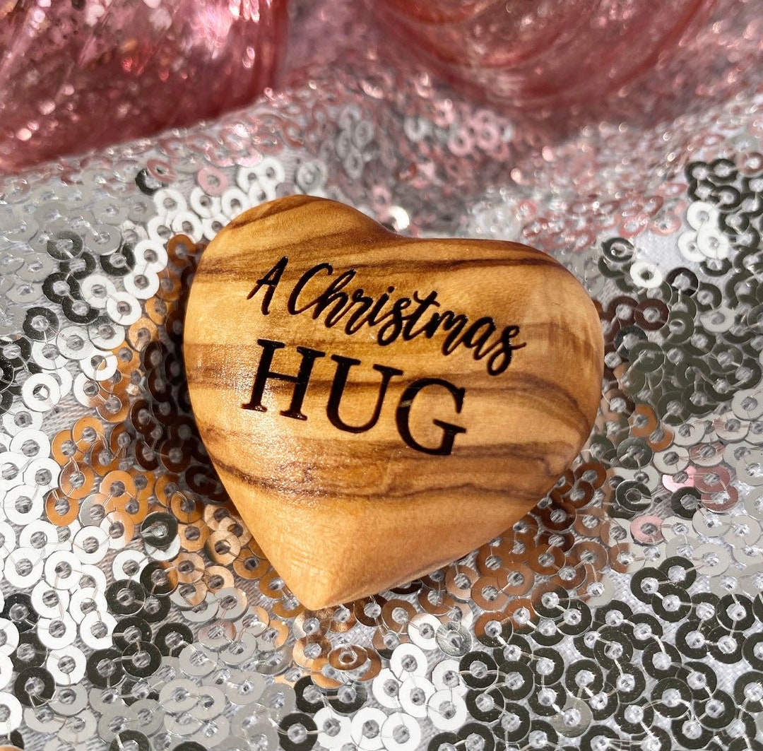 A Little Christmas Hug, Tiny Xmas Hug Token, Olive Wood, Missing You ...