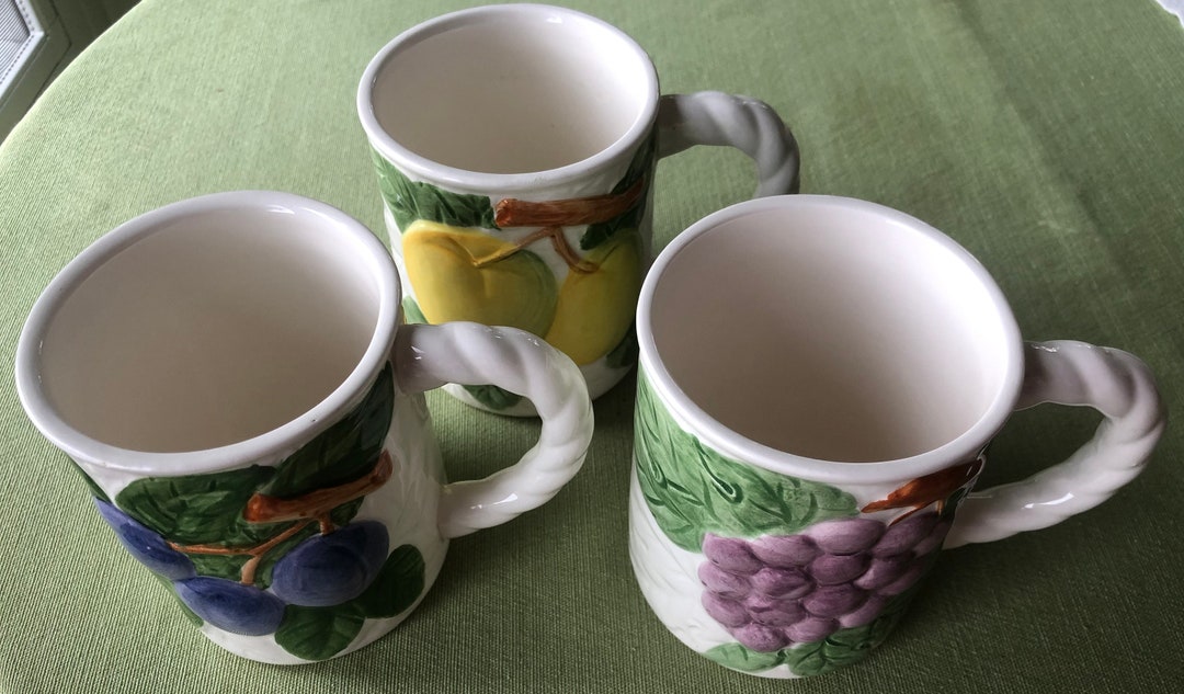 Mugs With Fruits in Relief, 3 - Etsy