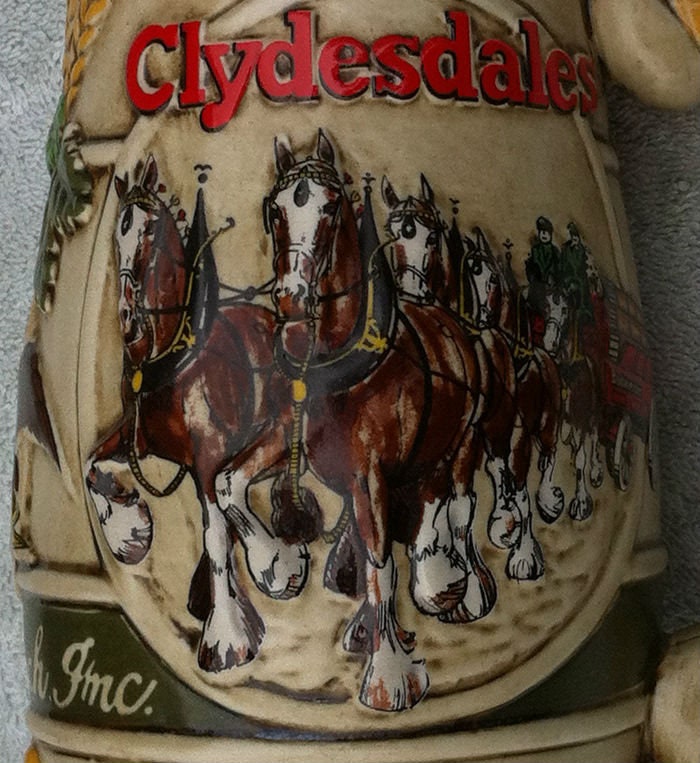 Budweiser Clydesdales Ceramarte Barrel Shaped Beer Stein | Etsy