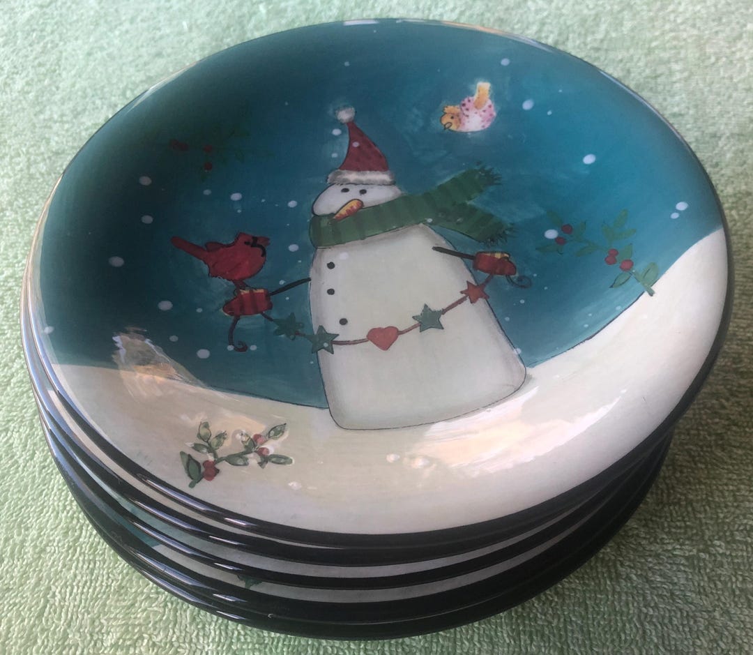 Snowman Snack/dessert Plates (5 in Set) - Etsy