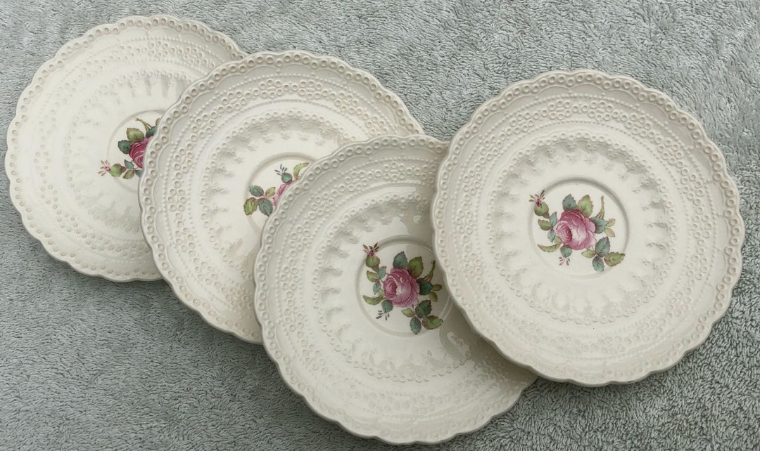Spode's Jewel Copeland Billingsley Rose Pattern Saucers (4) - Etsy