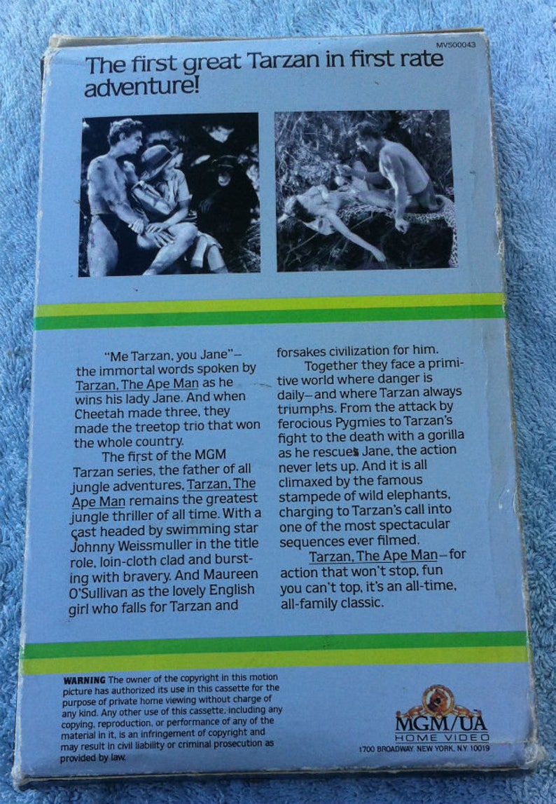 Tarzan the Ape Man Original Bw VHS - Etsy