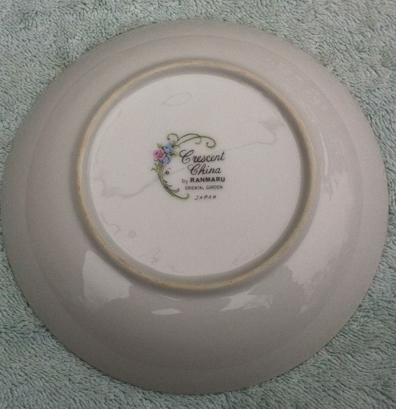 Three 3 Crescent China by Ranmaru Oriental Garden fruit/dessert bowls ...