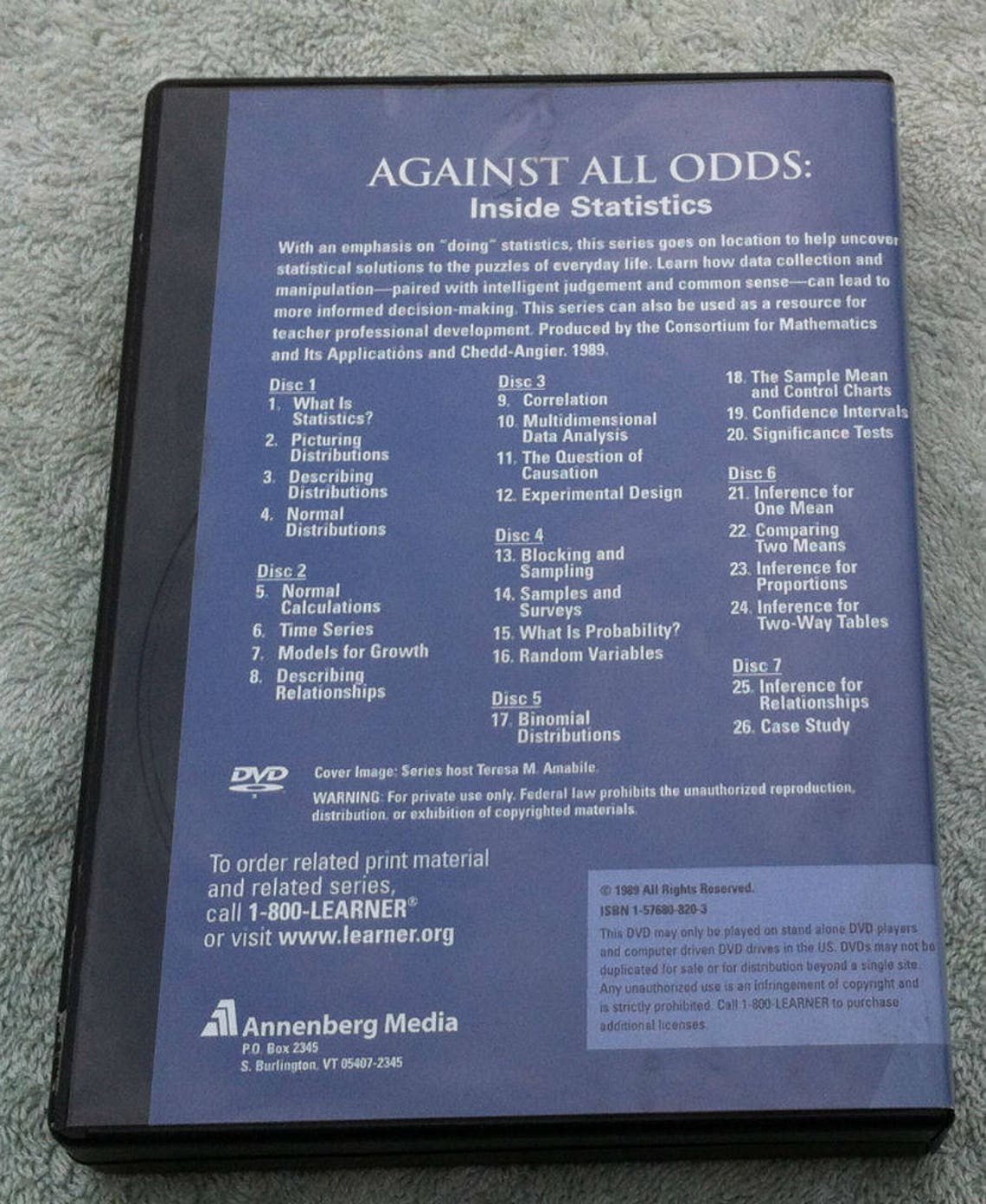 Against All Odds: Inside Statistics, Complete 7 Dvd Set - Etsy