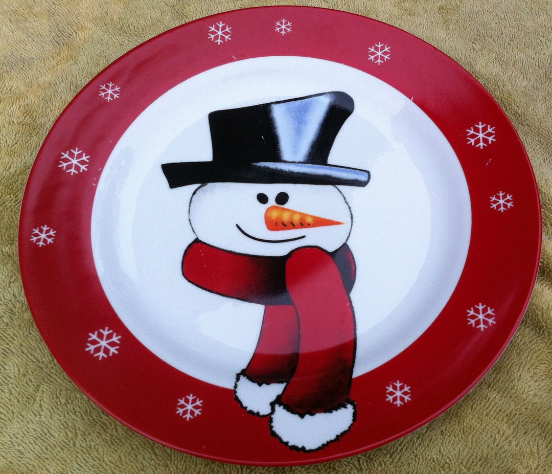 Snowman Dinner Plate, Today's Living - Etsy