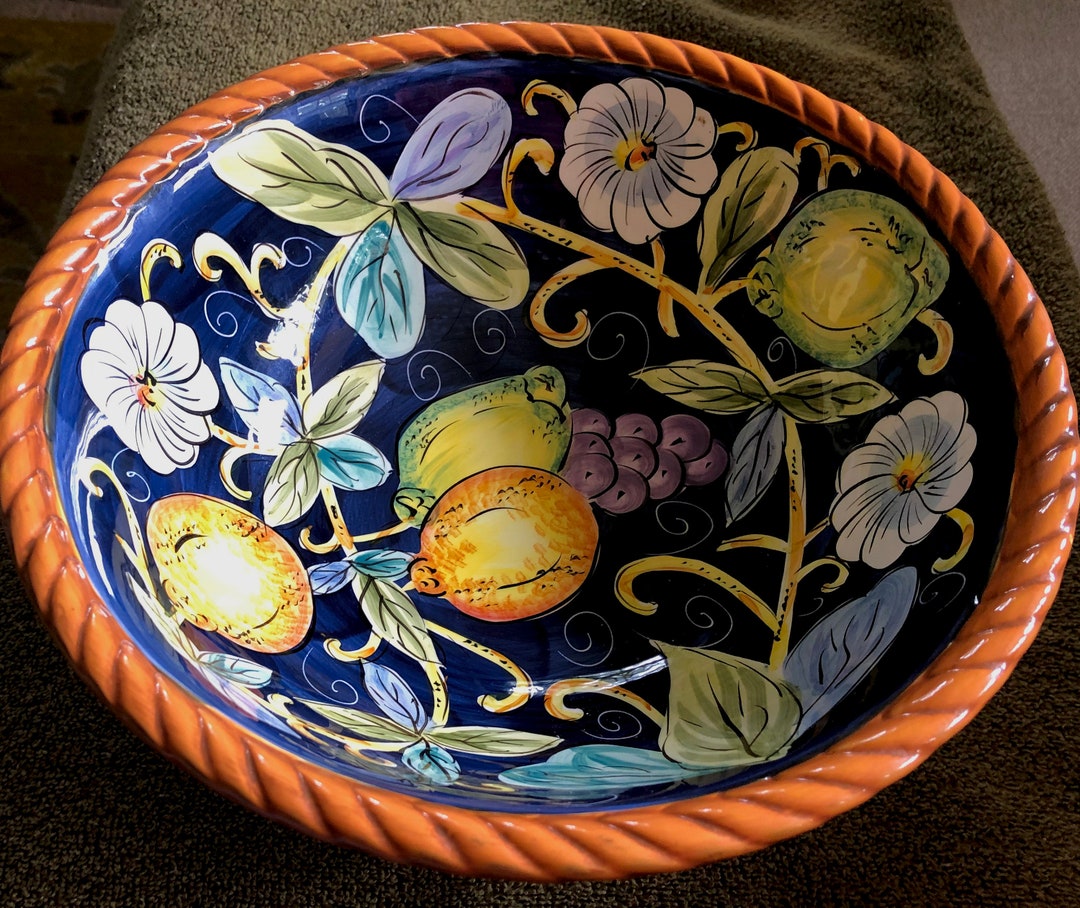 Villa Bellagio Ceramica Classica Footed Bowl - Etsy
