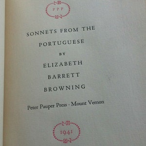 Sonnets From the Portuguese Book, 1941 - Etsy