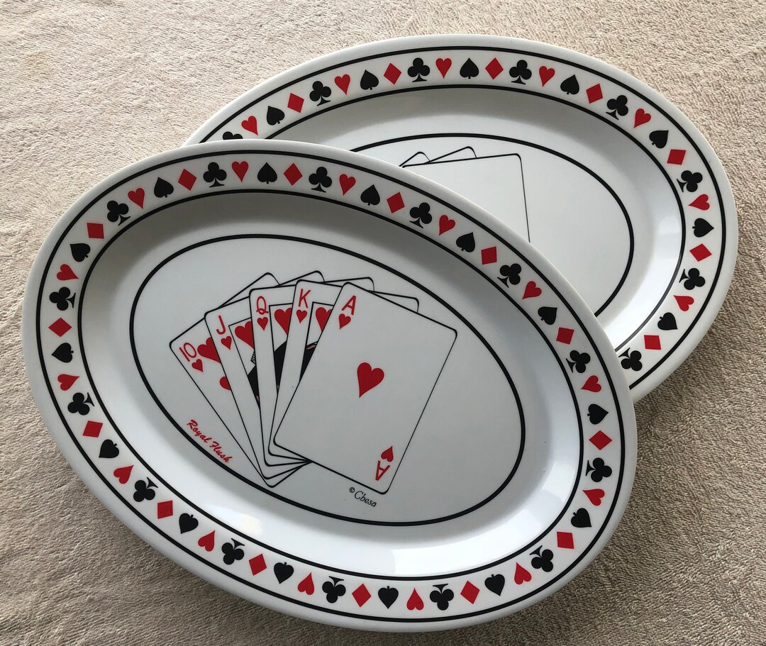 Playing Card Motif Melamine Oval Servers (2) - Etsy