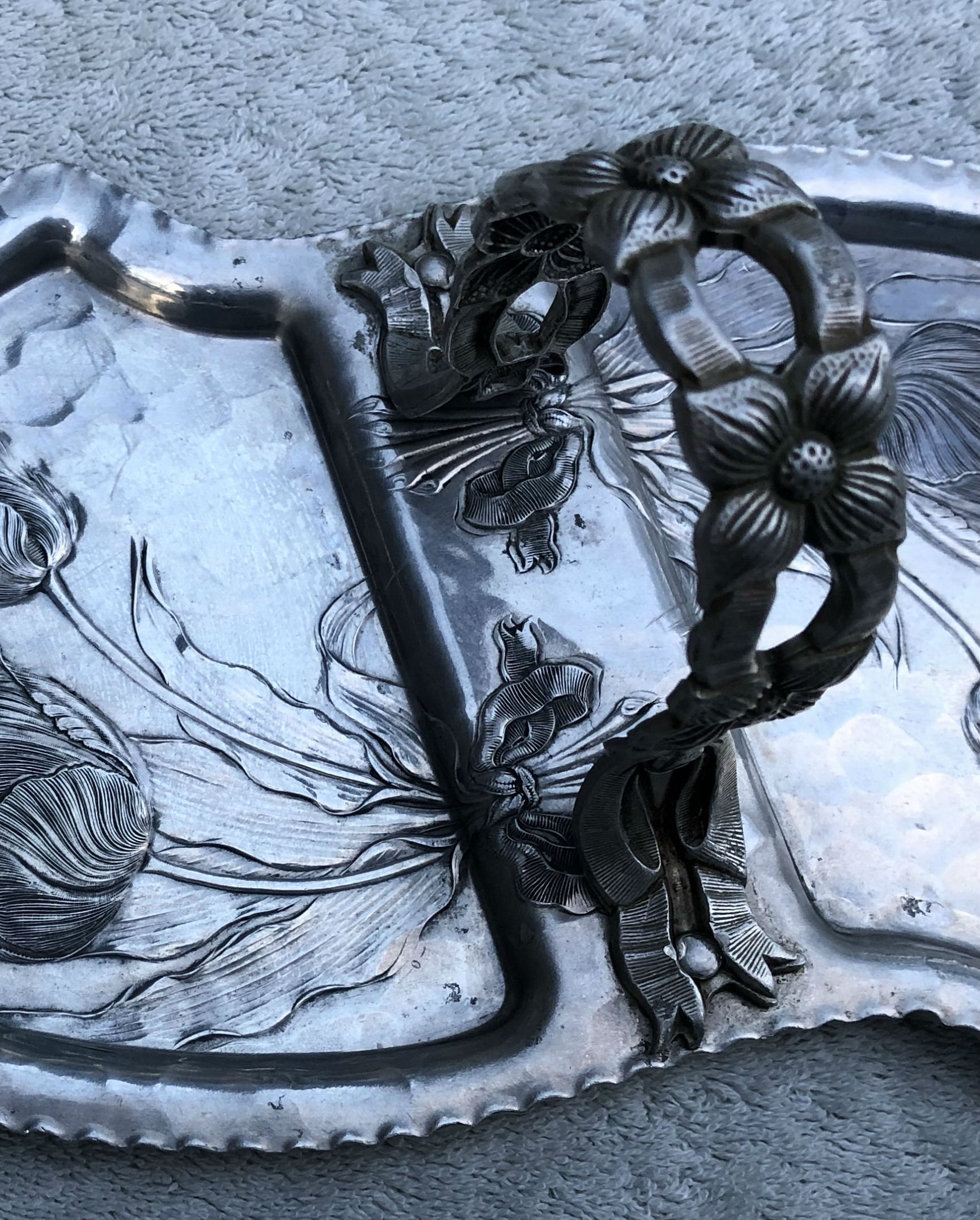 Rodney Kent Hand Wrought Creations handled 2 part dish with | Etsy