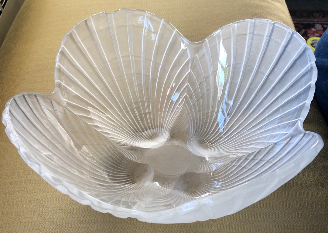 Frosted Glass Seashell Salad/fruit Bowl - Etsy