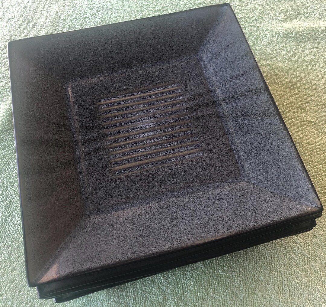 Square Gray Dinner Plates With Rippled Well (6) - Etsy