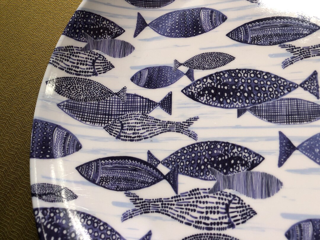 Fish Plates melamine by Sigrid Olsen 16 - Etsy